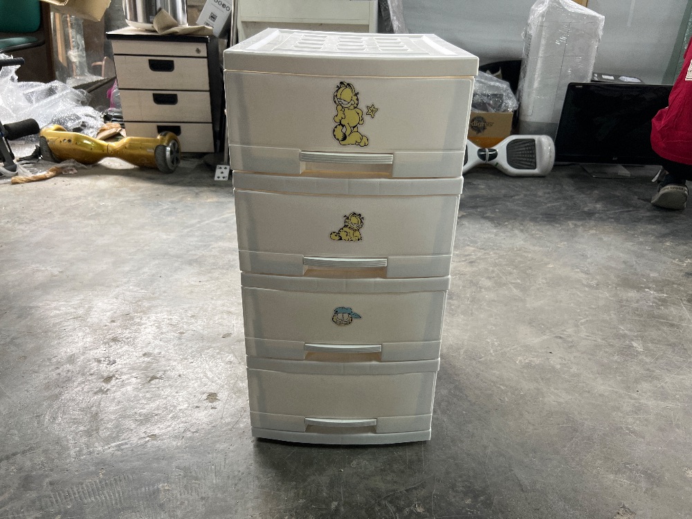 Plastic Drawer 4 Layer White Colour / Laci Plastik 4 Lapisan Warna ...