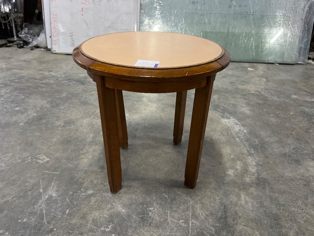 Wooden Round Side Table Brown Colour / Meja Sisi Bulat Kayu Warna ...