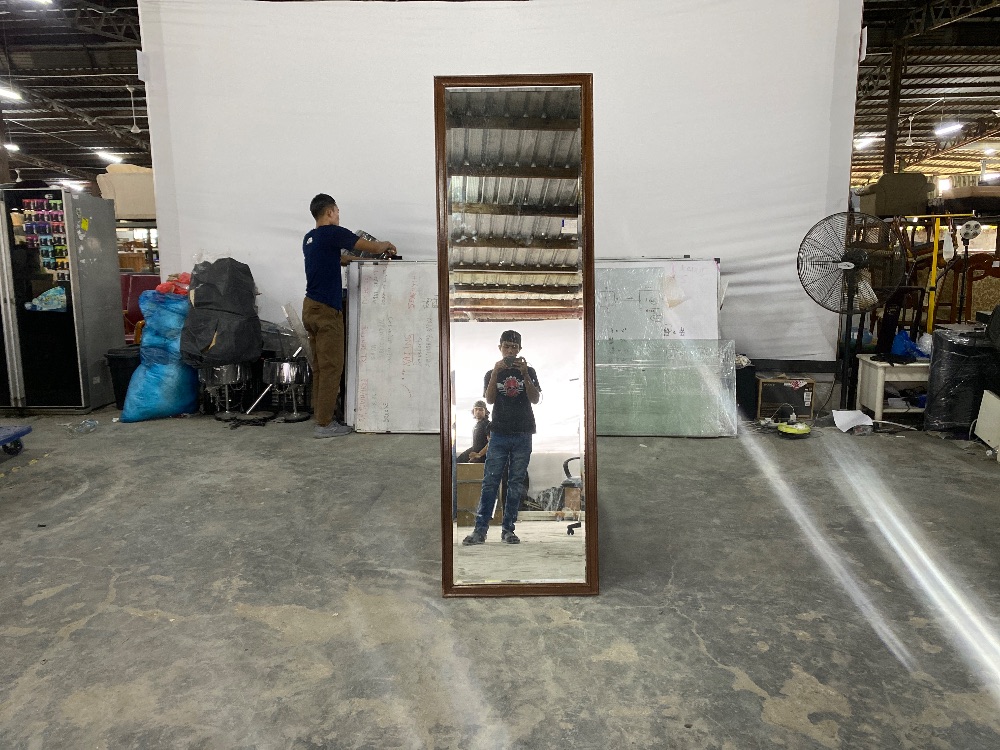 Wooden Frame Full-body Wall Mirror / Bingkai Kayu Cermin Dinding Penuh ...