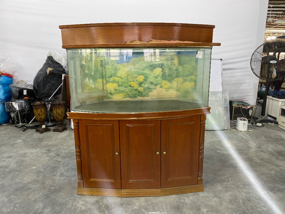 Wooden Cabinet Glass Aquarium Brown Colour / Akuarium Kaca Kabinet Kayu ...