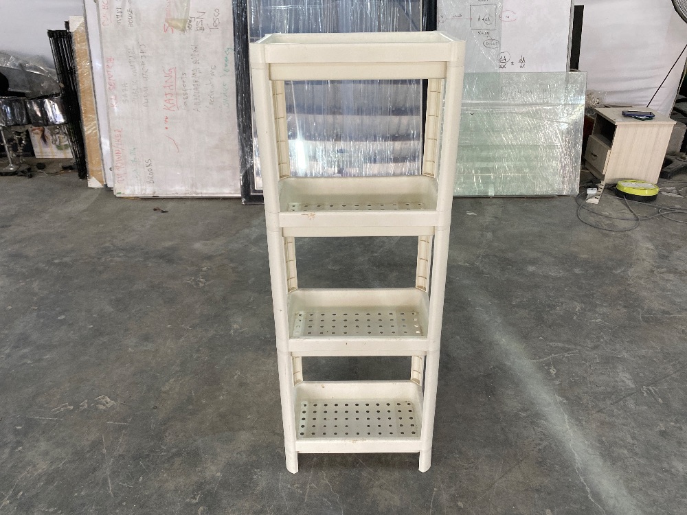 4 Tier Plastic White Rack / Rak Putih Plastik 4 Tingkat - Unearth Store
