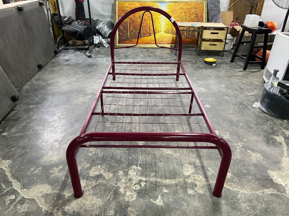 Red Metal Single Sized Bedframe - Unearth Store