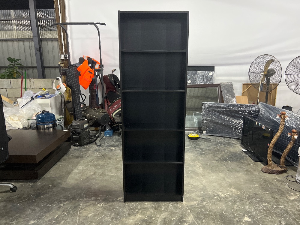 IKEA FINNBY Wooden Bookcase 5 Layer Black Colour / IKEA FINNBY Rak Buku ...