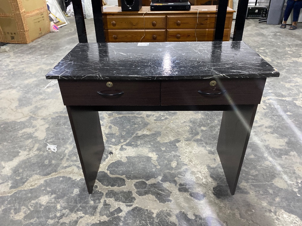 Marble Top Texture Wooden Study Desk / Meja Belajar Kayu Tekstur Atas ...