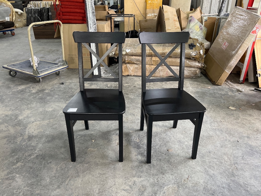 Wooden Simple Design Dining Chair Black Colour / Kerusi Makan Rekaan ...