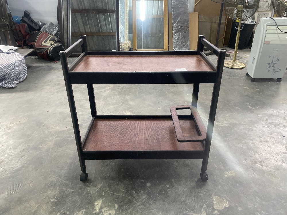 2 Tier Wooden Frame Trolley - Unearth Store
