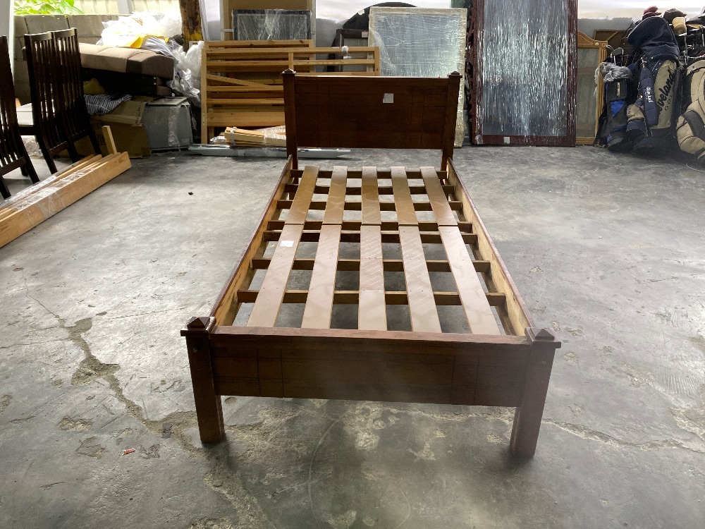 Wood Single Size Bed Frame Brown Colour / Rangka Katil Saiz Single Kayu ...