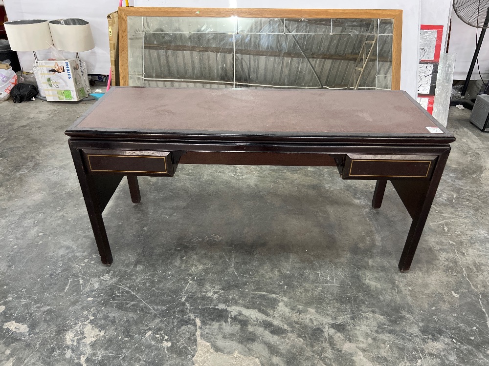 Wooden Study Desk Brown Colour / Meja Belajar Kayu Warna Coklat ...