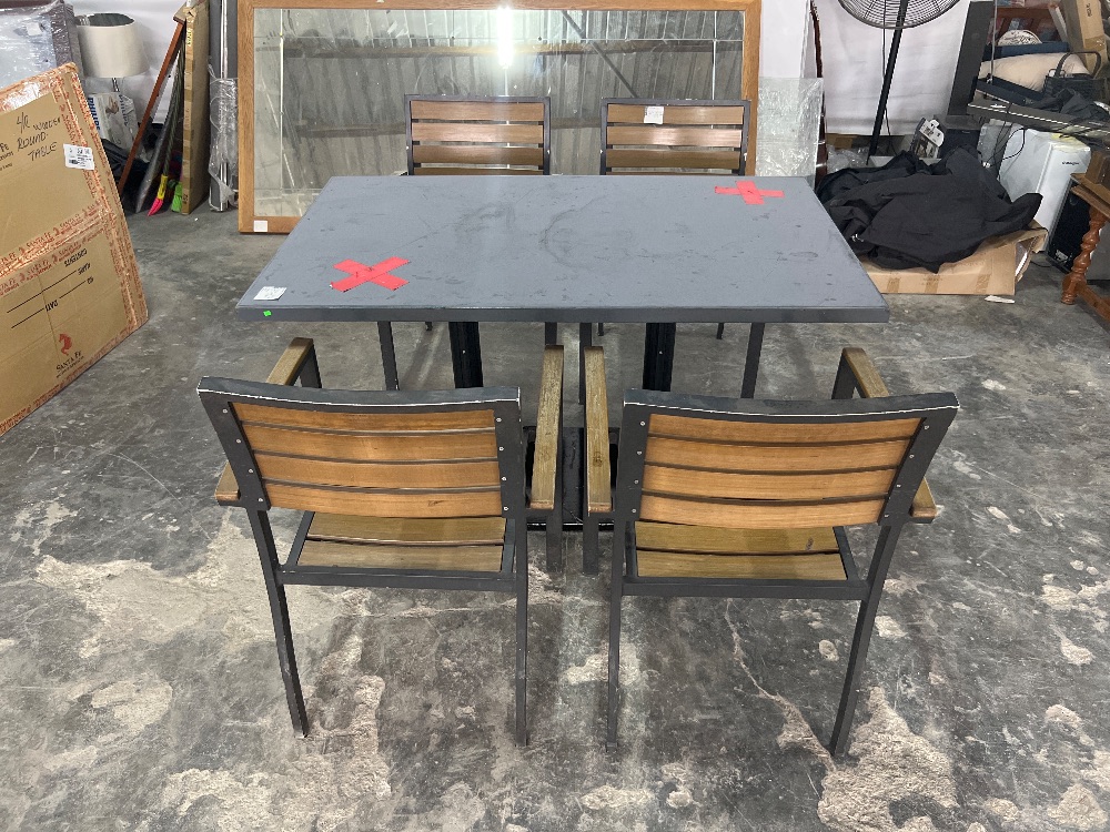 Dining Table Rectangle Black Colour with set (36) / Meja Makan Segi ...