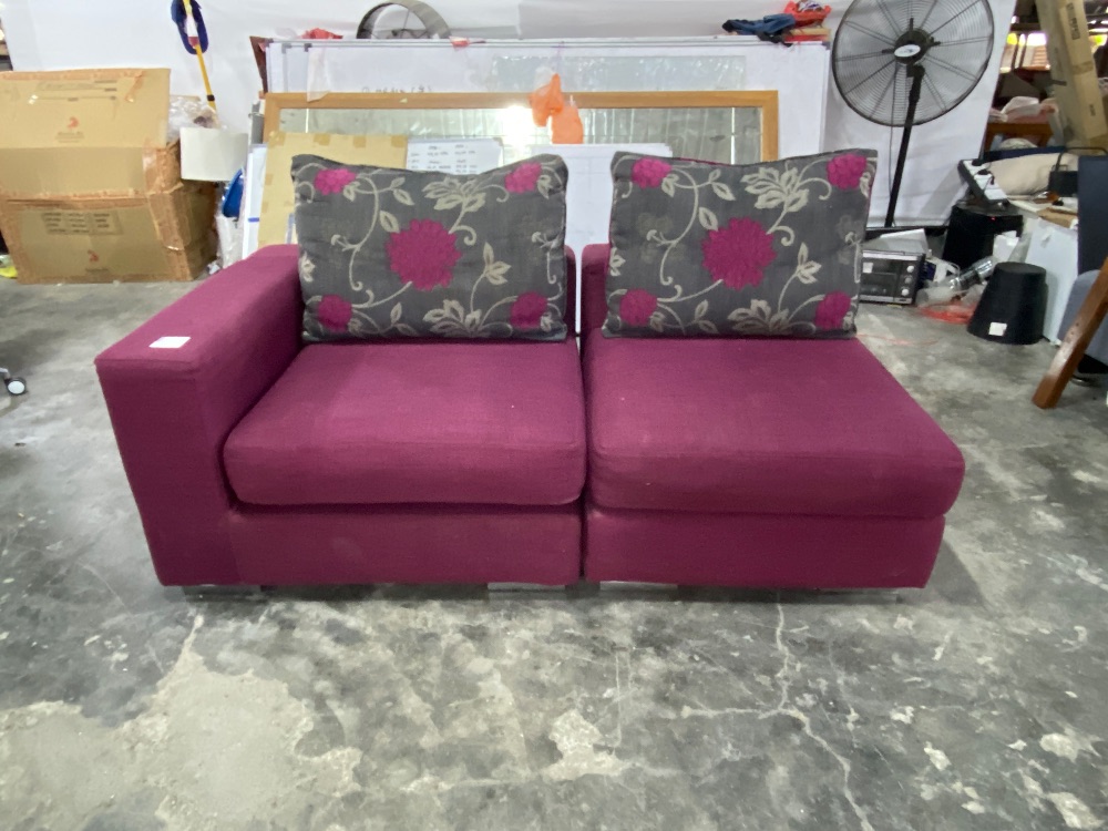 Fabric 2 Seater Sofa Pink Colour / Fabrik Sofa 2 Seater Warna Merah ...