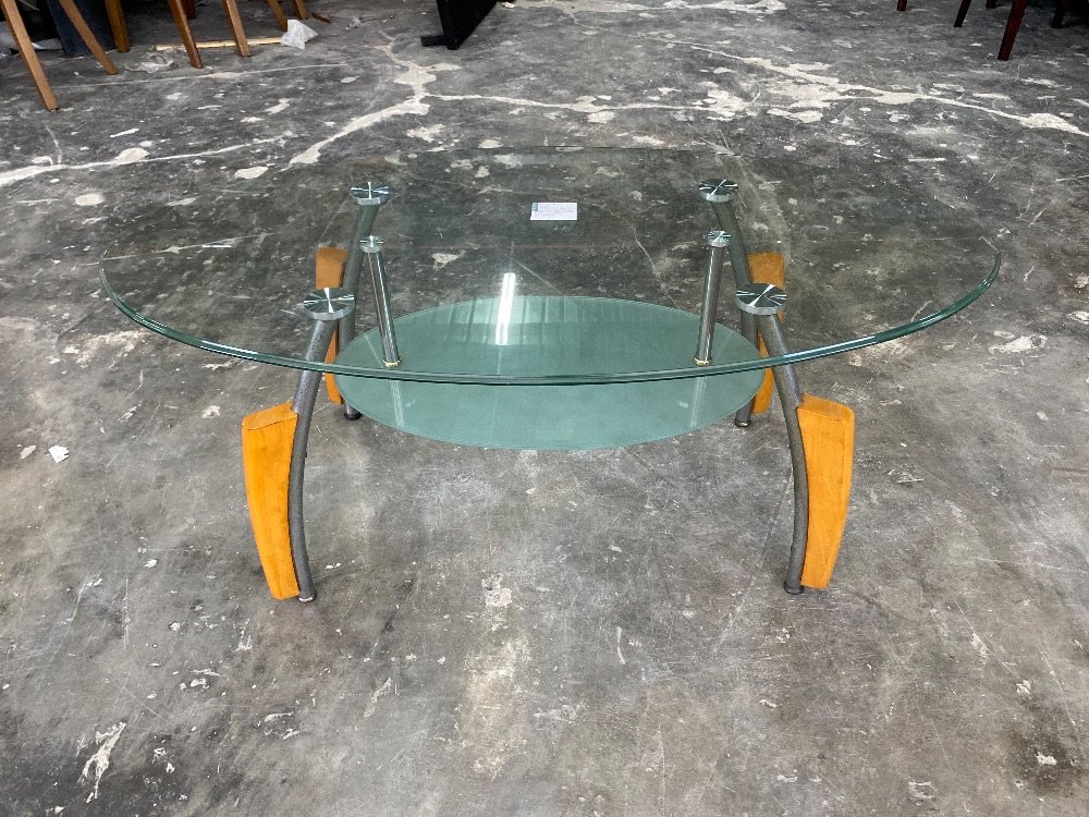 Glass Top Surface Metal Frame Coffee Table - Unearth Store