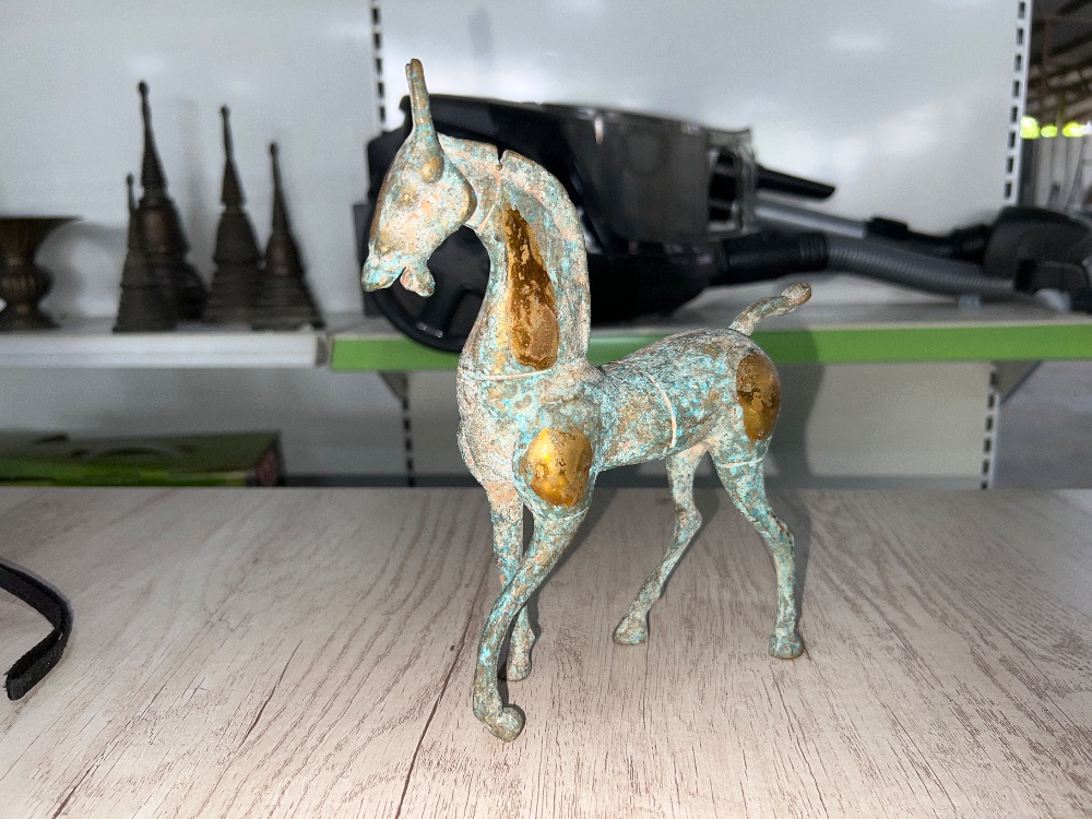 (S)Copper Gold Alloy Horse Sculpture / Arca Kuda Aloi Emas Tembaga ...