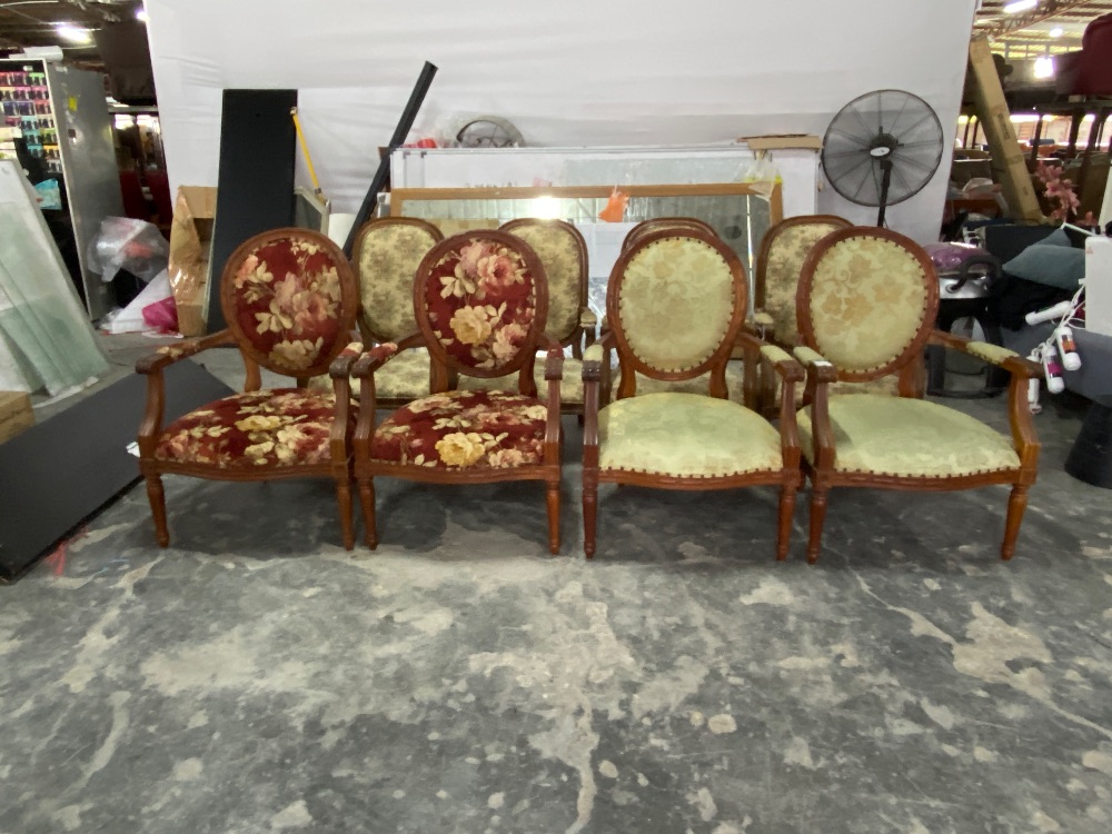Vintage Design Wooden Fabric Armchair / Kerusi Berlengan Kain Kayu ...
