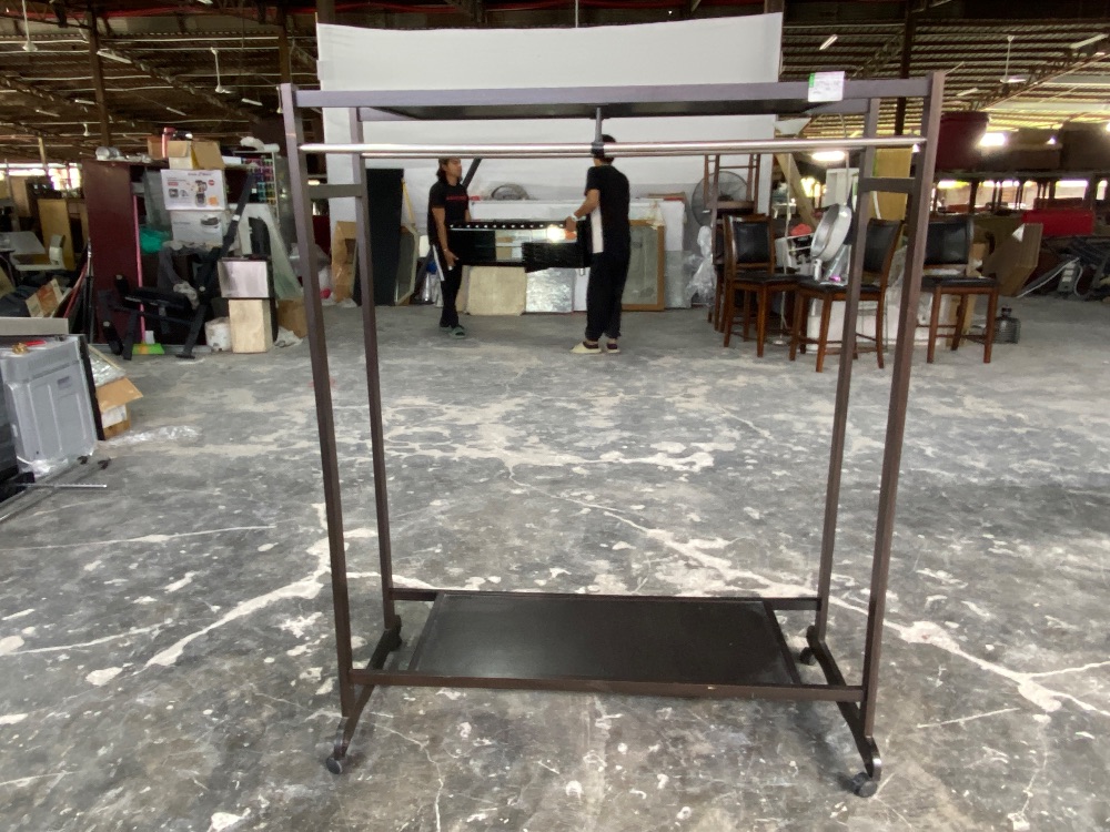 Wooden Cloth Rack with Wheels / Rak Kain Kayu dengan Roda - Unearth Store