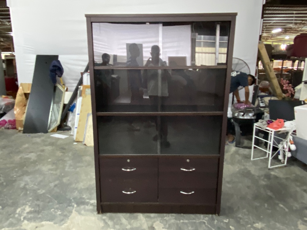 Wooden Display Cabinet with Glass Door / Kabinet Paparan Kayu dengan ...