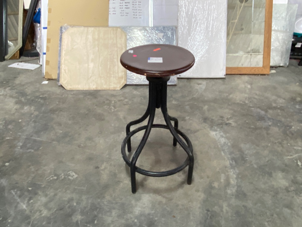 Round Wooden Tall Stool Dark Brown Colour / Bangku Tinggi Kayu Bulat ...