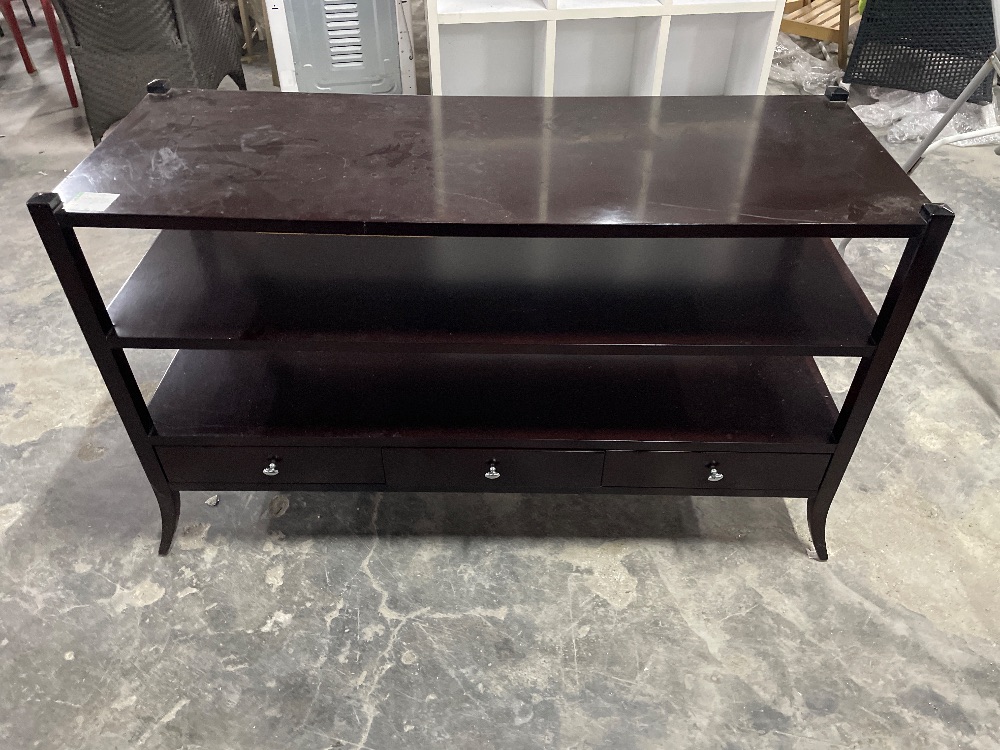 Wooden Rack with 3 Drawers Black Colour / Rak Kayu dengan 3 Laci Warna ...