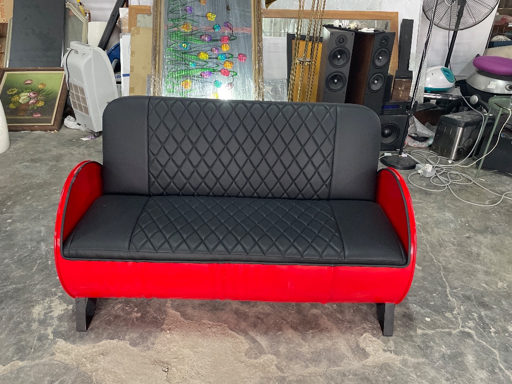 MUSTASPORT 3-Seater Leather Sofa Red Colour / MUSTASPORT 3 Tempat Duduk ...