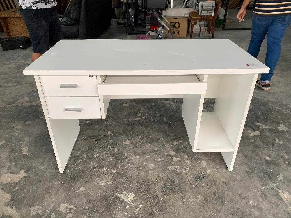 Wooden Study Desk with Drawers White Colour / Meja Belajar Kayu dengan ...