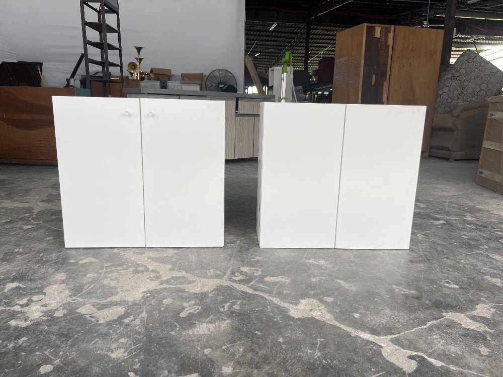 Wooden Wall-mounted Kitchen Cabinet White Colour / Kabinet Dapur Kayu ...