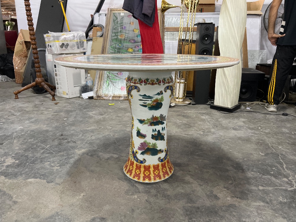 Porcelain Side Table White Colour / Meja Sisi Porselin Warna Putih ...