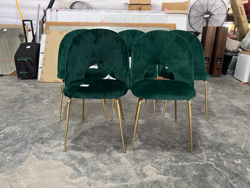 (S)Contemporary Velvet Dining Chair Green Colour / Kerusi Makan Baldu ...
