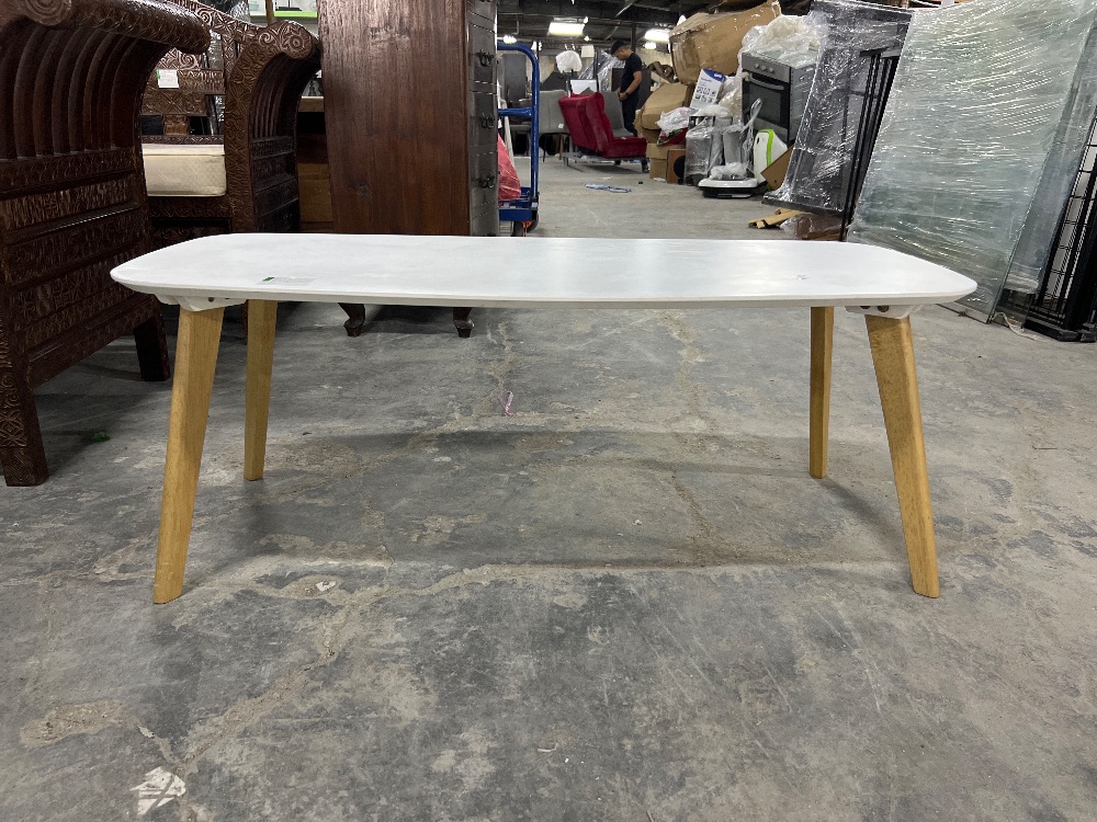 Wooden Coffee Table White Colour / Meja Kopi Kayu Warna Putih - Unearth ...
