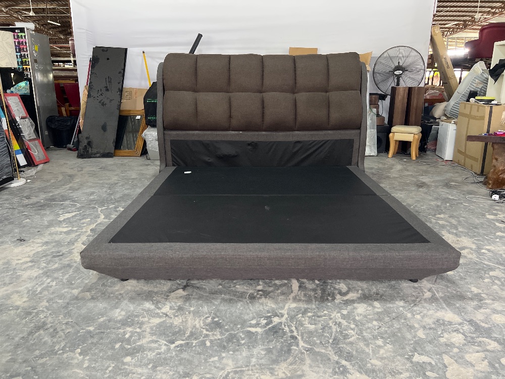 Grey Brown King Size Bed Frame / Rangka Katil King Saiz Coklat Kelabu ...