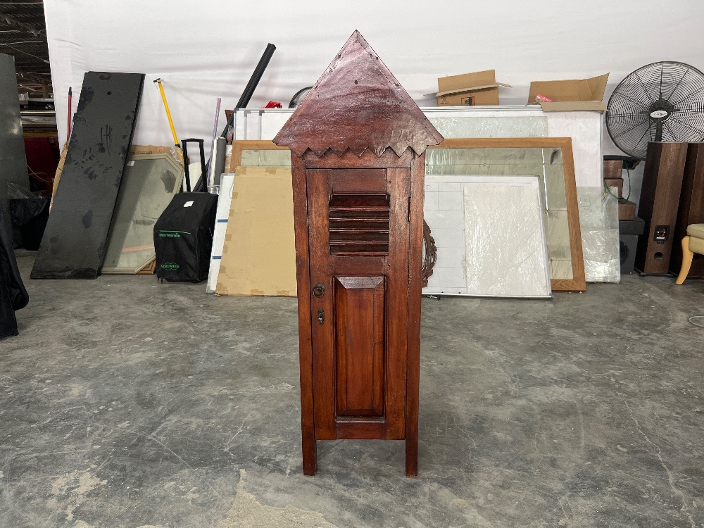 Vintage Dark Brown Wooden Art Deco Cabinet / Kabinet Art Deco Kayu ...