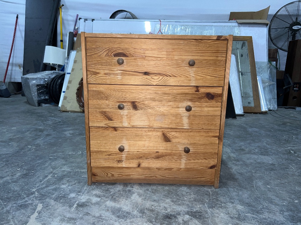 Wooden 3-Tier Chest of Drawers / Almari Kayu 3 Tingkat Laci - Unearth Store
