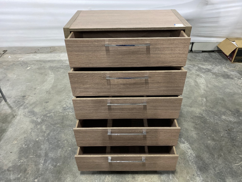 Brown Wooden 5 Tier Chest Of Drawers / Almari Laci 5 Tingkat Kayu ...