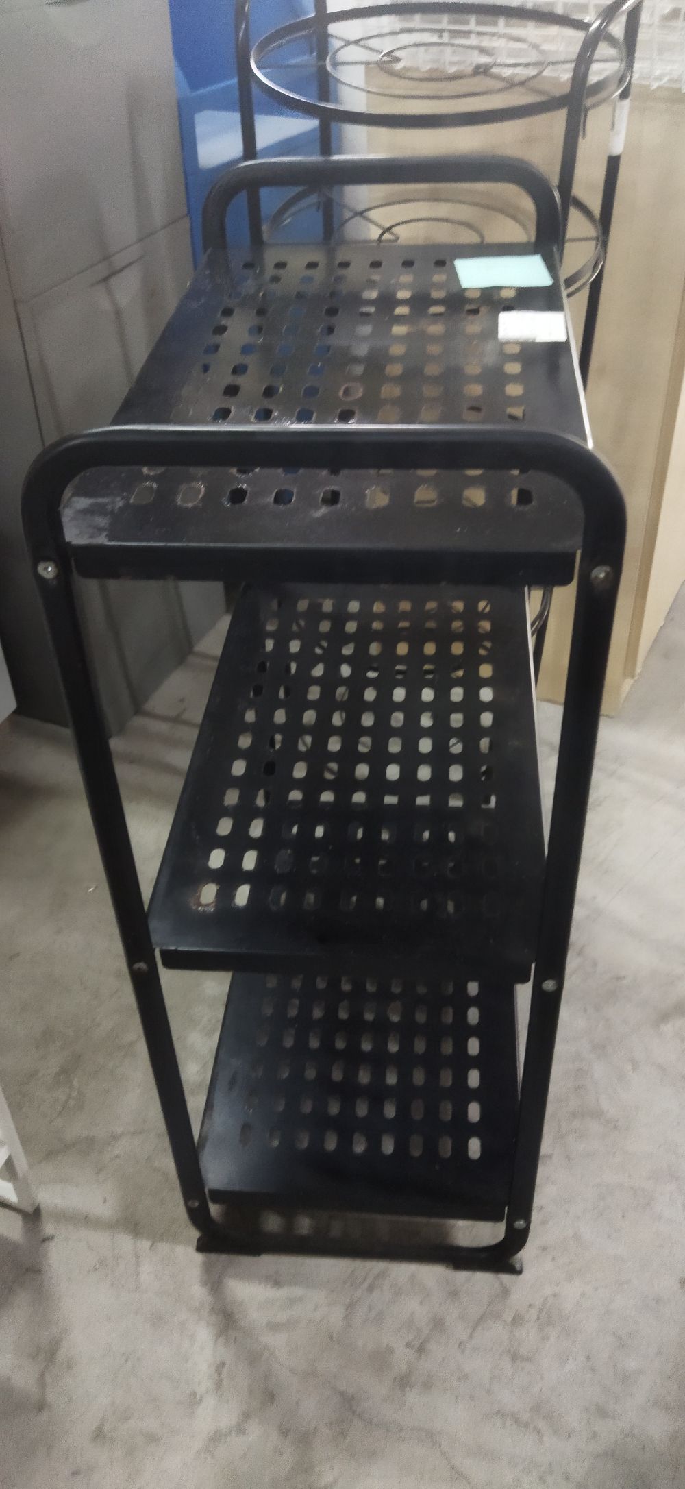 Black Metal Frame 3-Tier Shelving Unit / Unit Rak 3 Tingkat Bingkai ...