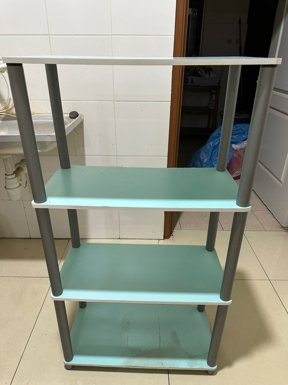 Light Blue 3-Tier Shelving Unit / Unit Rak 3 Tingkat Biru Muda ...