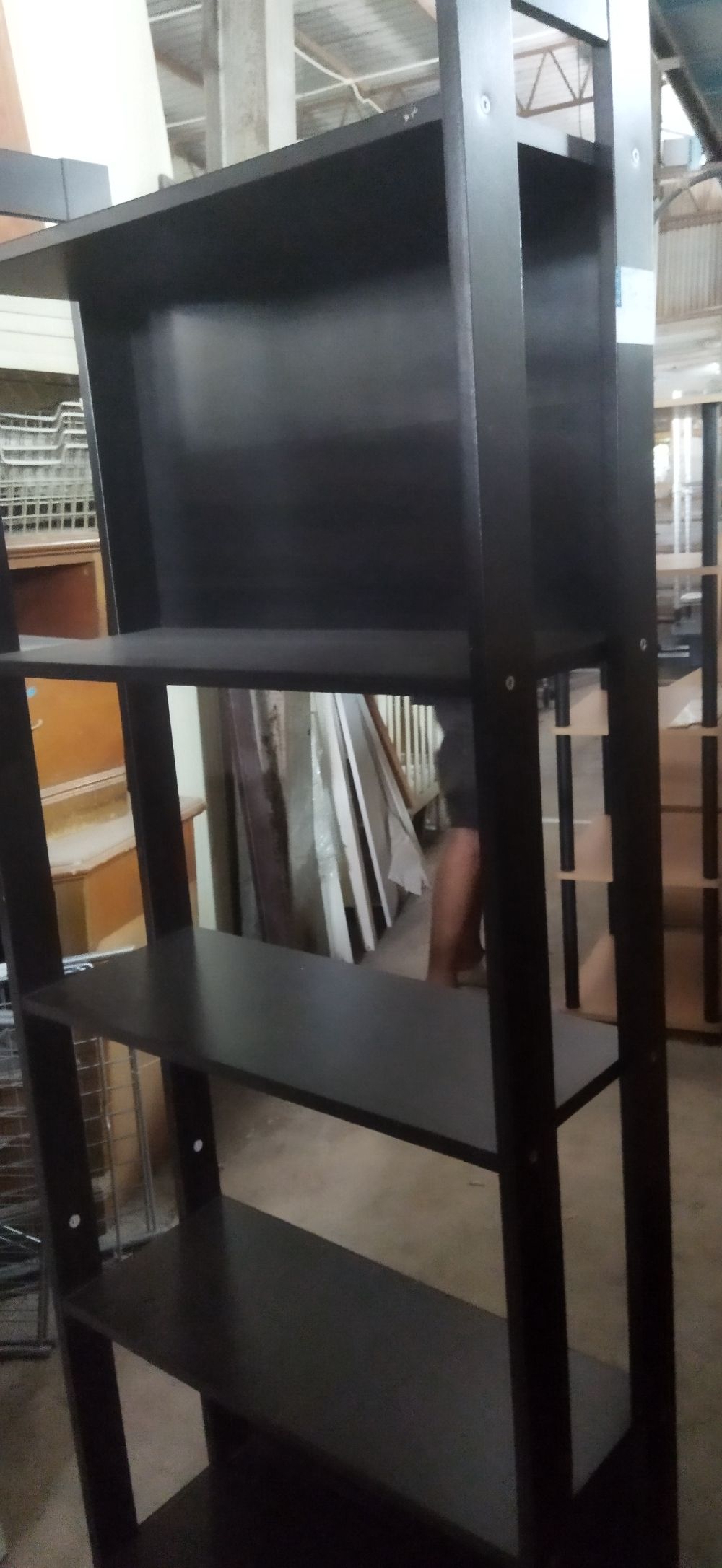 Black Wooden 5-tier Shelving Unit / Unit Rak 5 tingkat Kayu Hitam ...