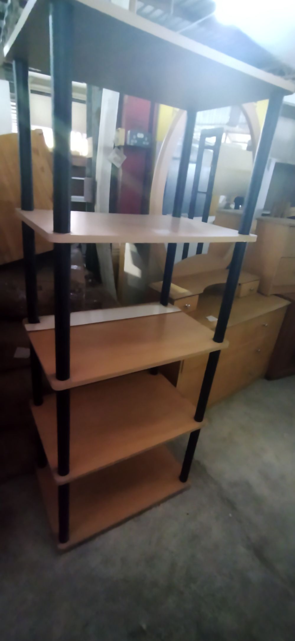 Light Brown Wooden 5-Tier Shelving Unit / Unit Rak 5 Tingkat Kayu ...