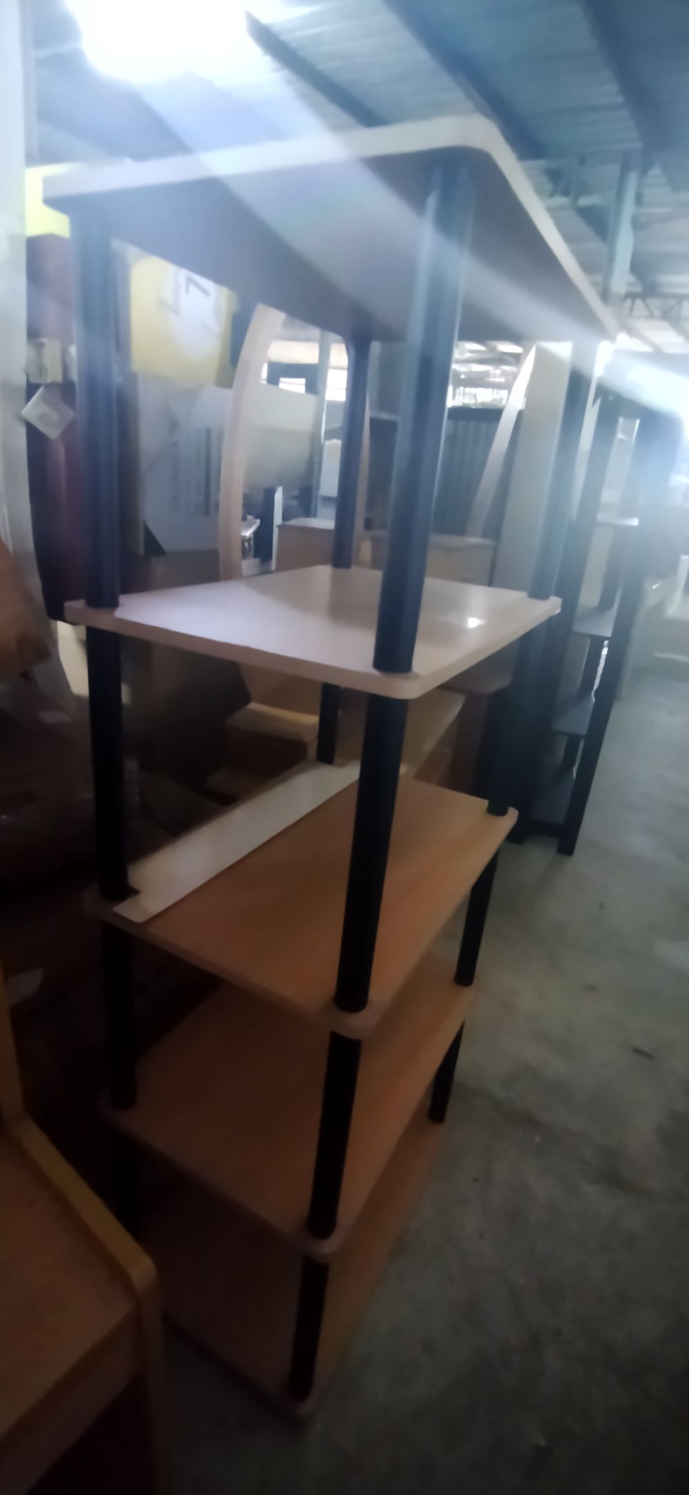 Light Brown Wooden 5-Tier Shelving Unit / Unit Rak 5 Tingkat Kayu ...