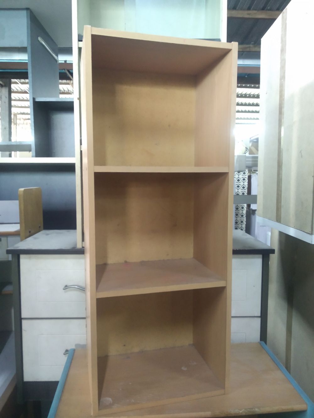 Brown Wooden 3 Tier Cabinet / Kabinet 3 Tingkat Kayu Coklat - Unearth Store
