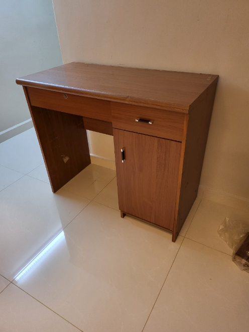 Brown Wooden Work Desk - Unearth Store