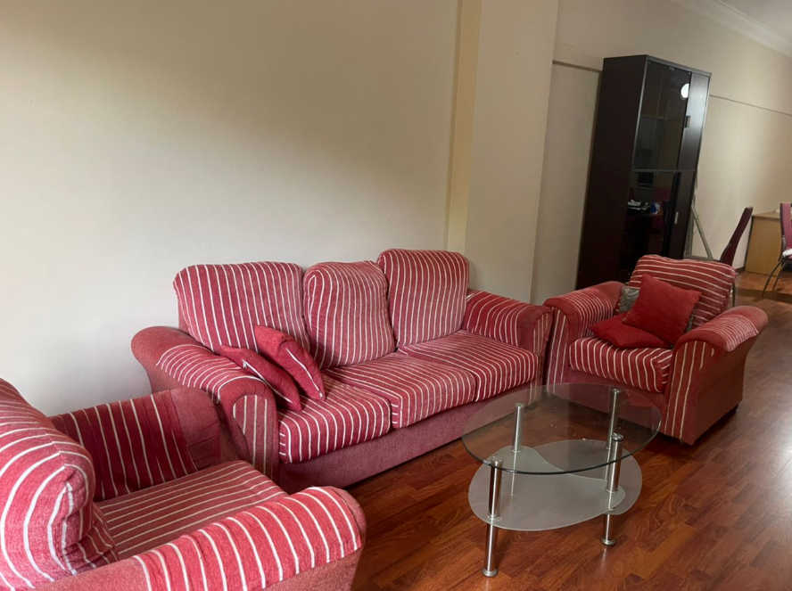 Red Striped Fabric Armchair - Unearth Store