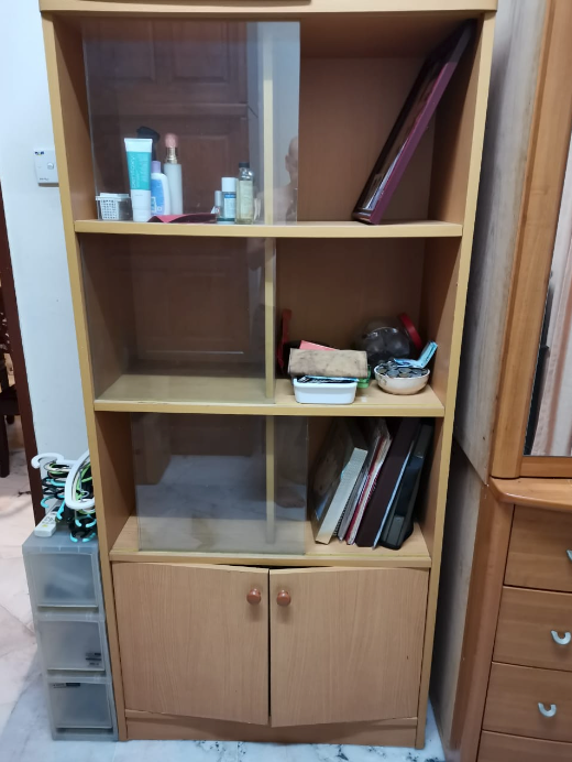 Wooden Display Cabinet w 2 Cabinet - Unearth Store