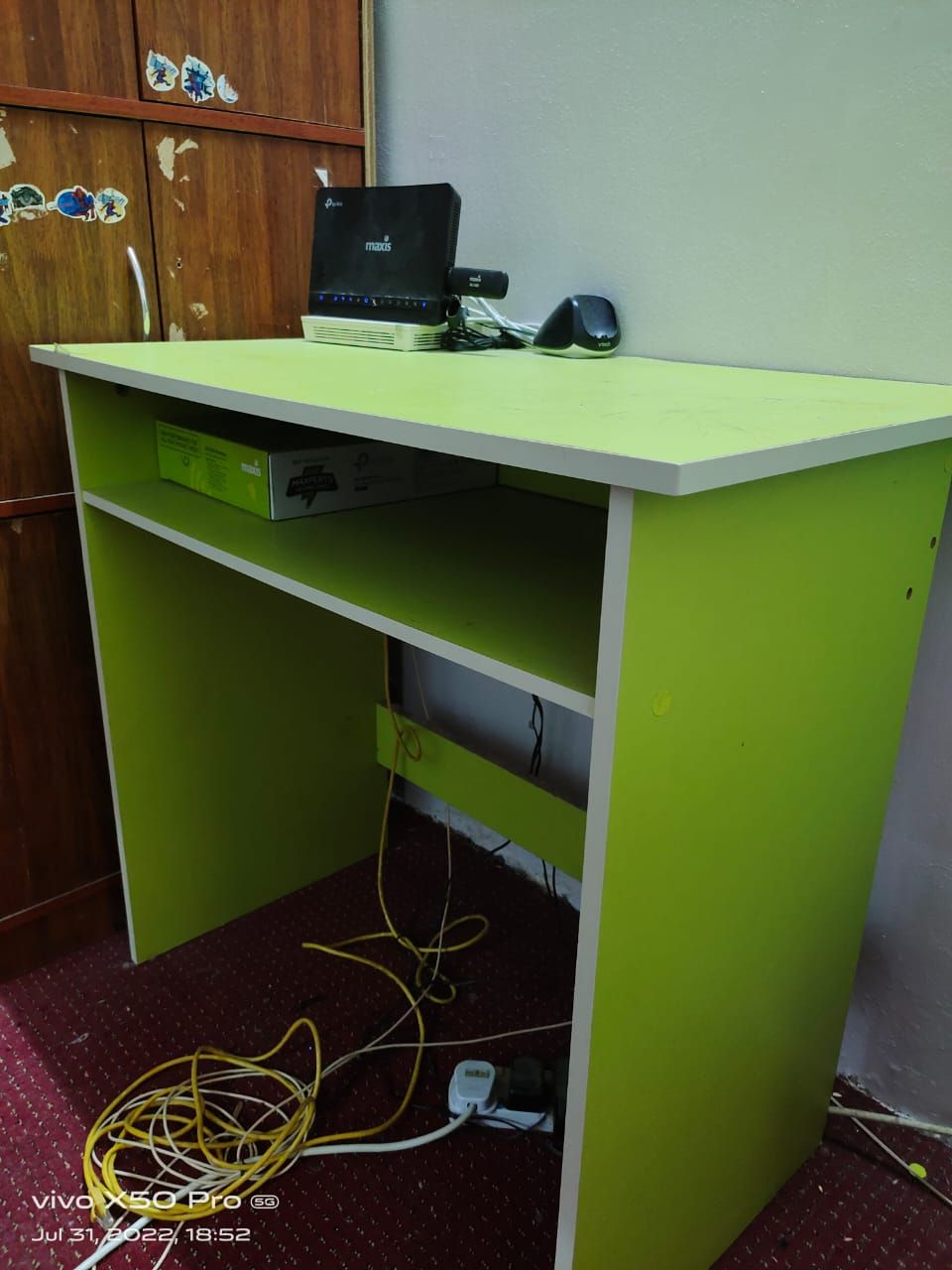Green Wooden Study Desk - Unearth Store