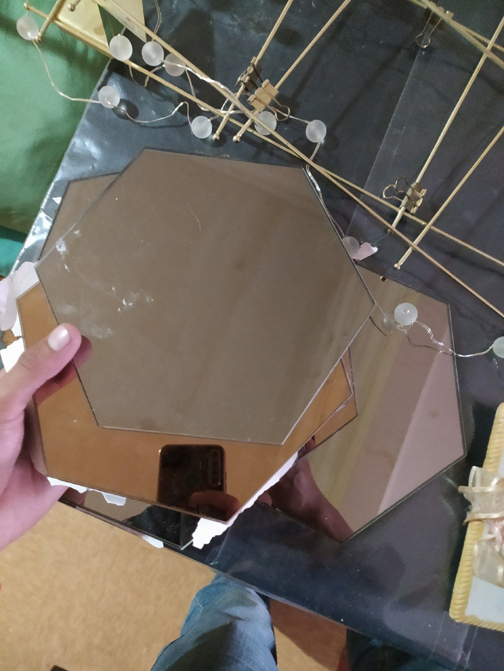 hexagon wall mirror - Unearth Store