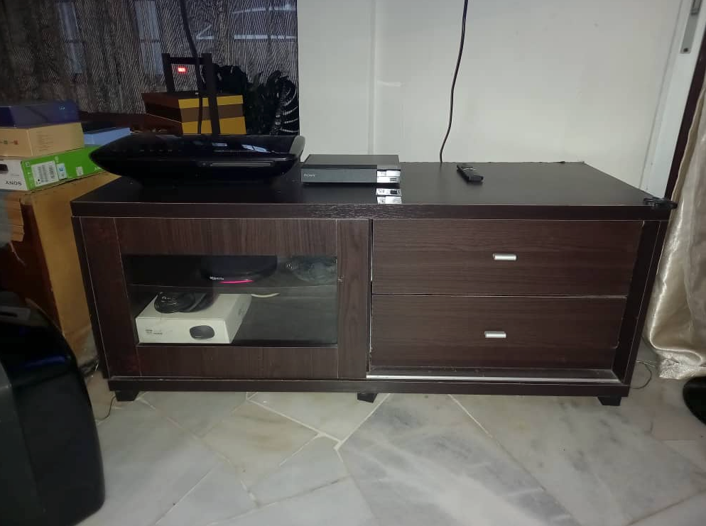 Dark Brown Wooden TV Cabinet - Unearth Store