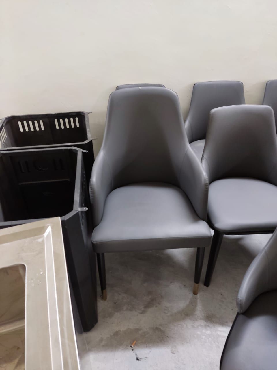 Grey Leather Desk Chair - Unearth Store