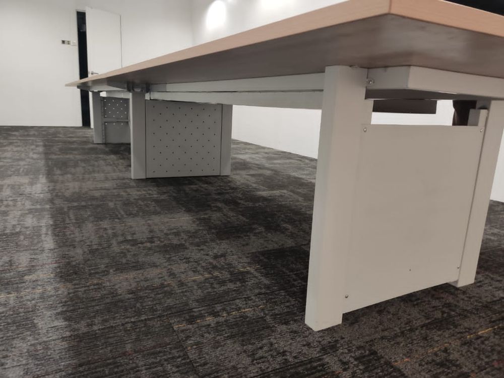 Long Brown Top Conference Table - Unearth Store