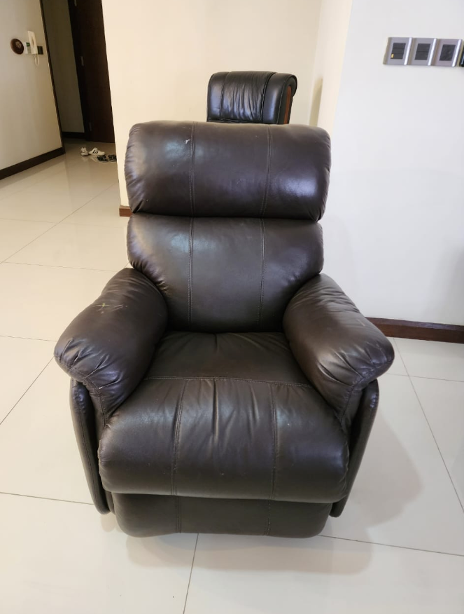 Dark Brown Leather Single Seater Recliner Armchair (513) - Unearth Store
