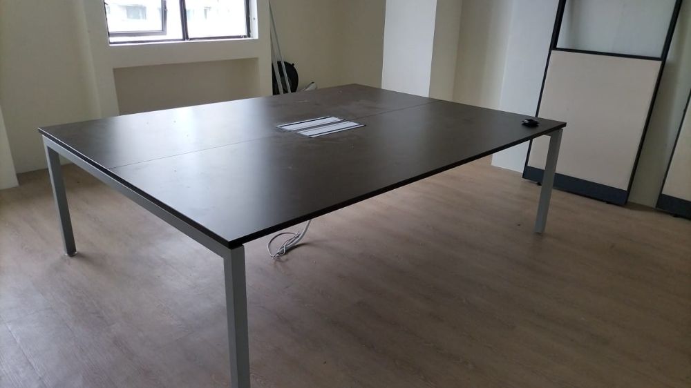 Dark brown meeting table - Unearth Store