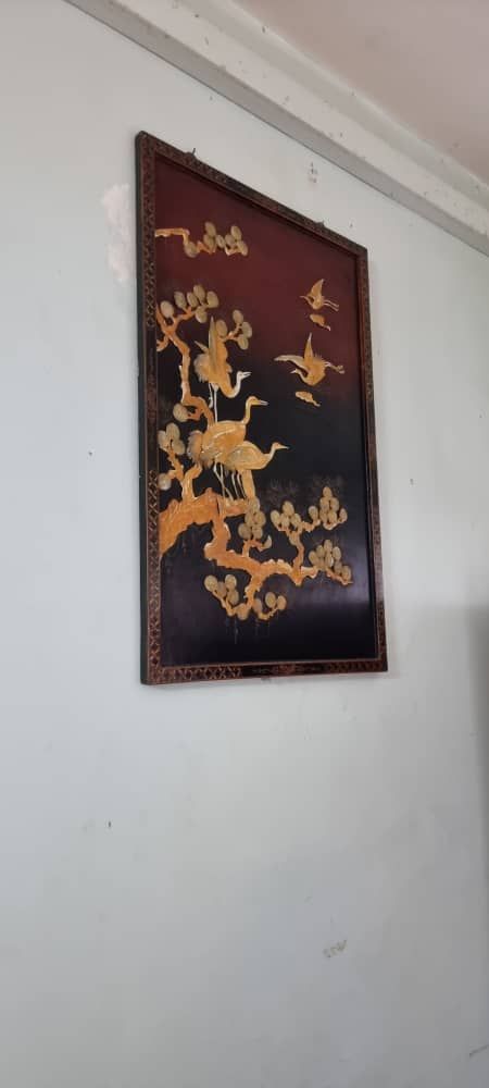 Embossed Wood Carving of Birds on Tree - Unearth Store