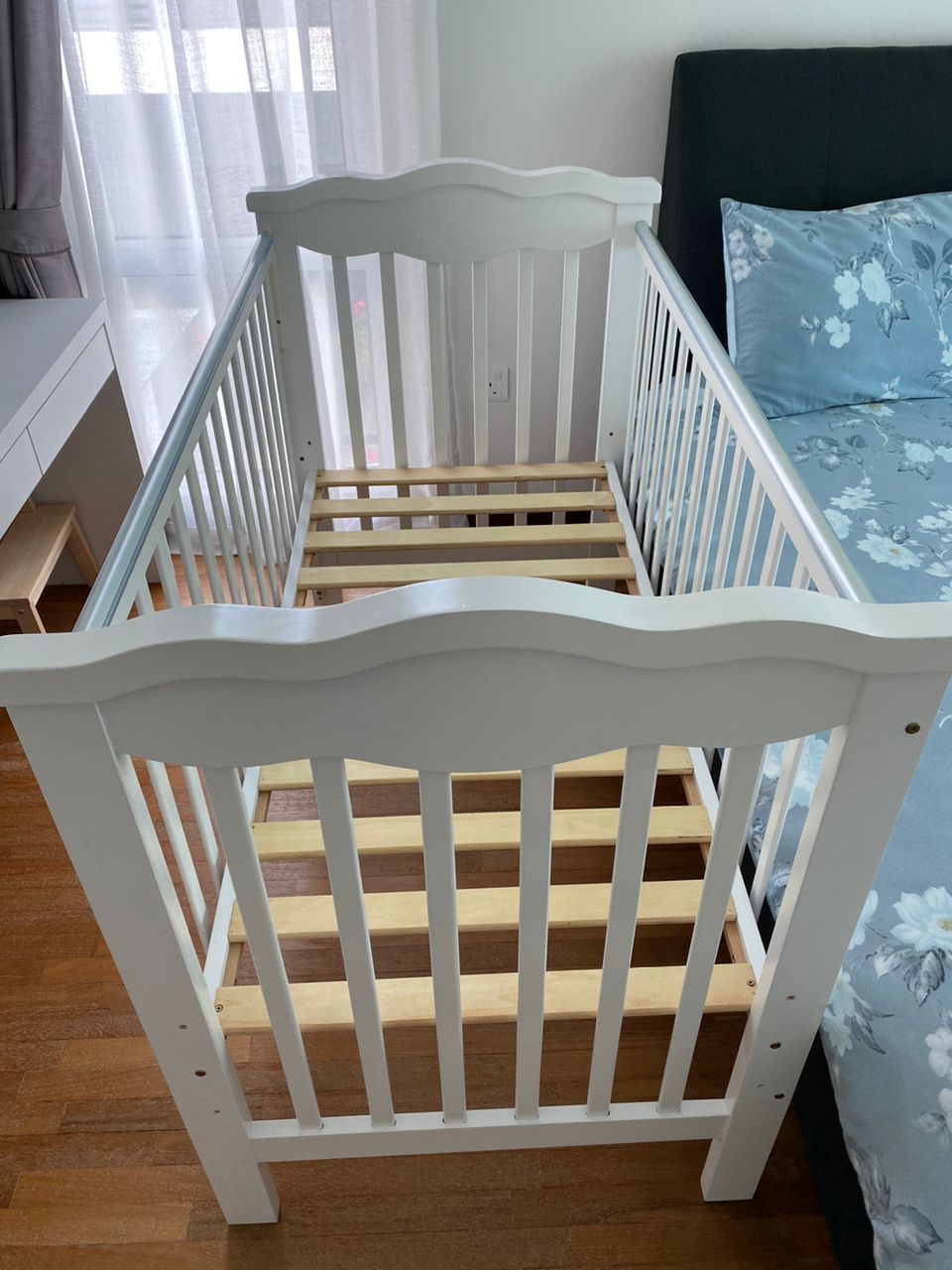 White Wooden Baby Cot - Unearth Store