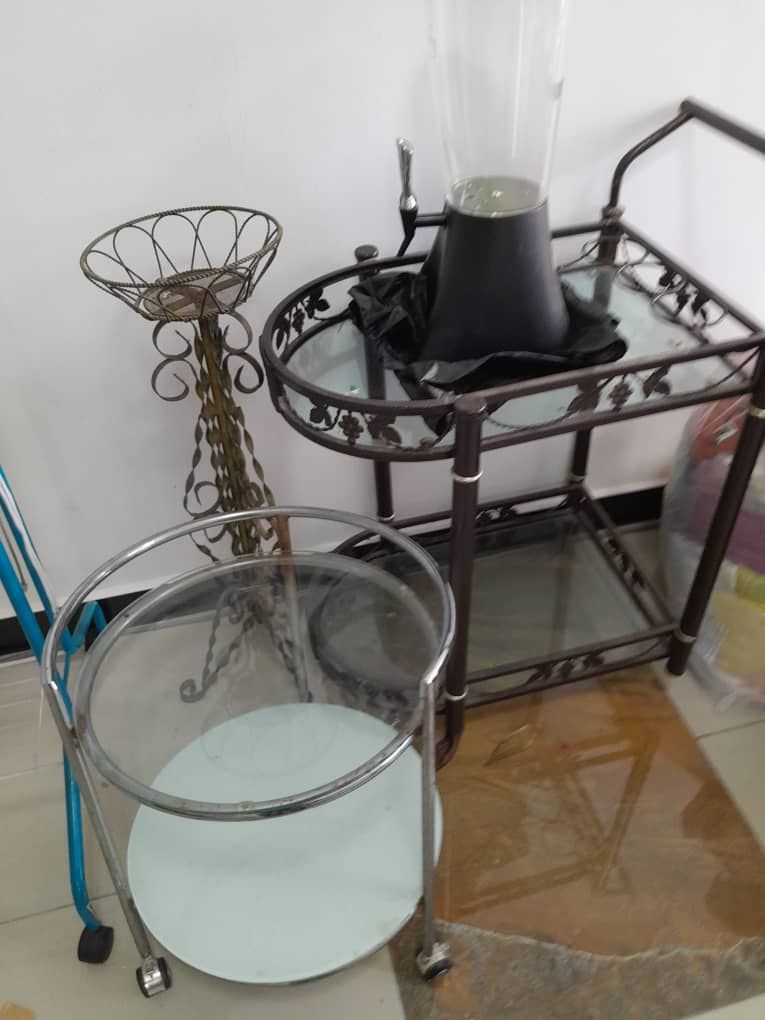 Metal Glass Top Side Table - Unearth Store